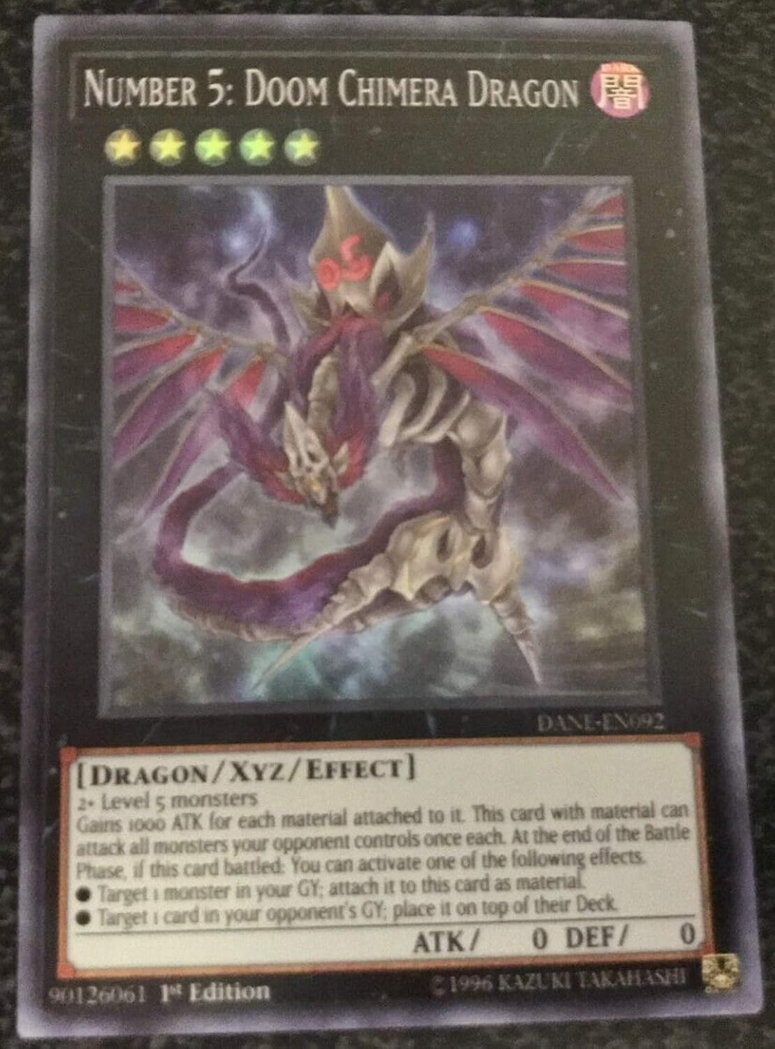 Amazon.com: Yu-Gi-Oh! - Number 5: Doom Chimera Dragon - DANE-EN092 ...