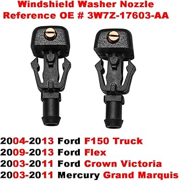 2 Pack Windshield Washer Wiper Nozzle Compatible 2008-2016 Ford F250 ...