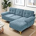 Amazon.com: COHOME 83in L-Shaped Couch, Chenille Upholsted Sofa with ...