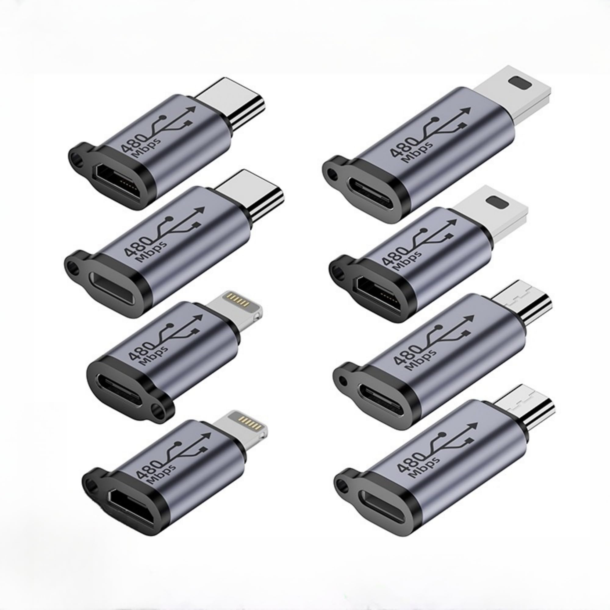 Mua USB C/Micro USB to Mini USB Connector, USB C/Lightning to Micro USB ...