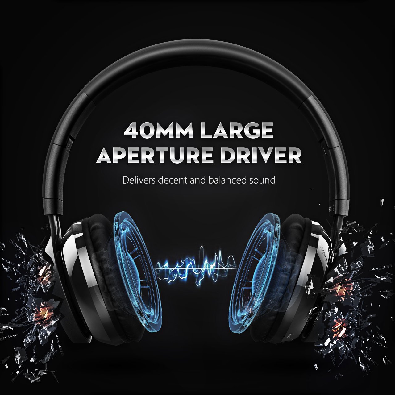 Mpow Thor Bluetooth Headphones On Ear, 40mm Driver Wireless Headset ...