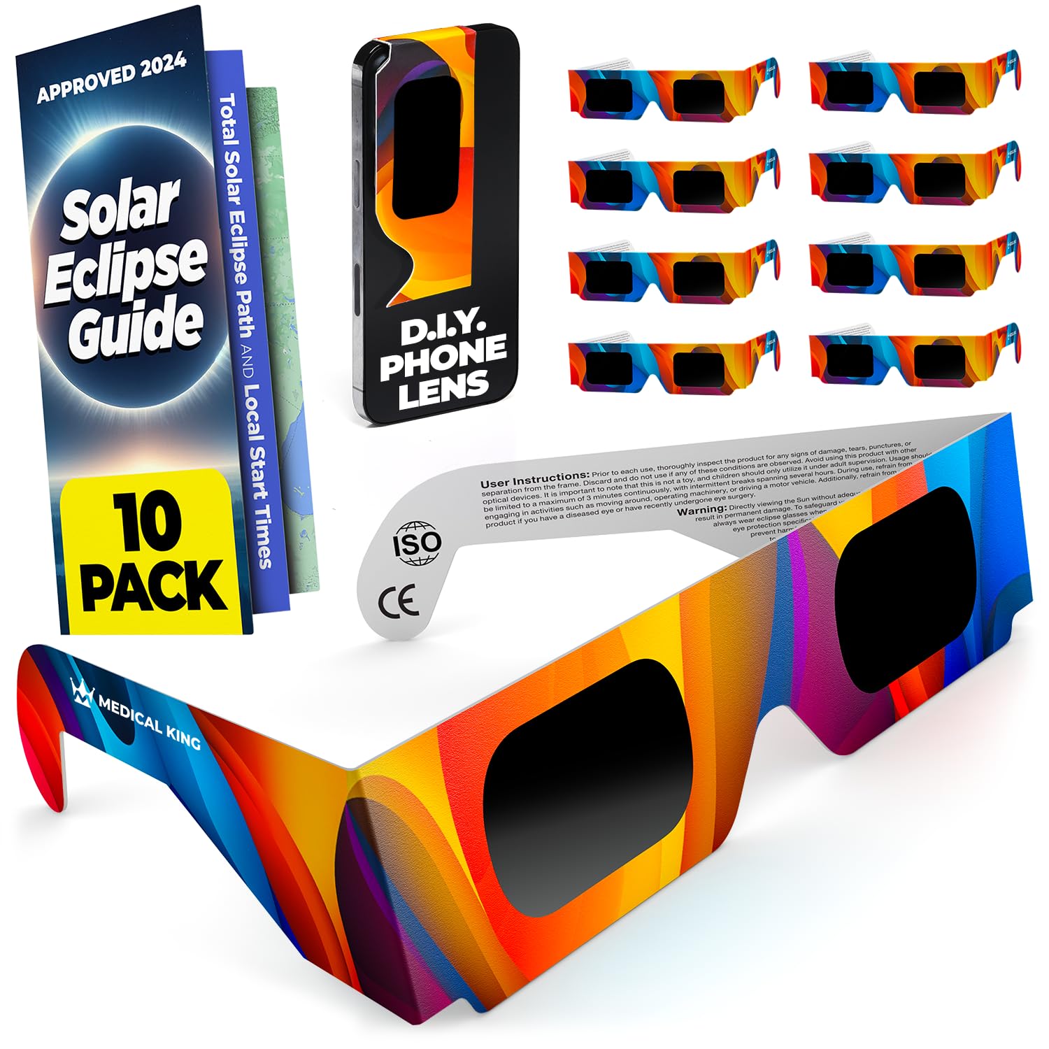 Mua Solar Eclipse Glasses AAS Approved 2024 (10 Pack) CE and ISO ...