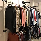 Yosoo Carril de Ropa de Acero Resistente,Bastidor de Ropa Altura ...