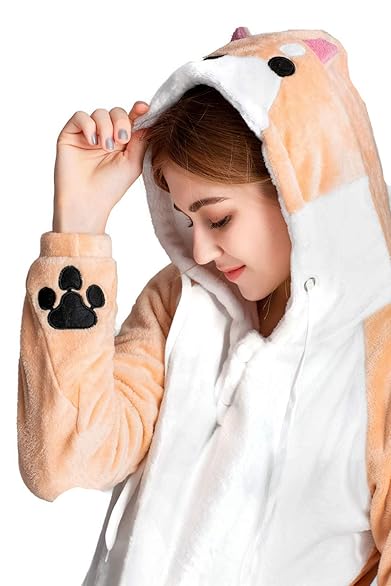 TENGOKU Kawaii Shiba Inu Hoodie Winter Sweatshirt with Ears and Tail ...