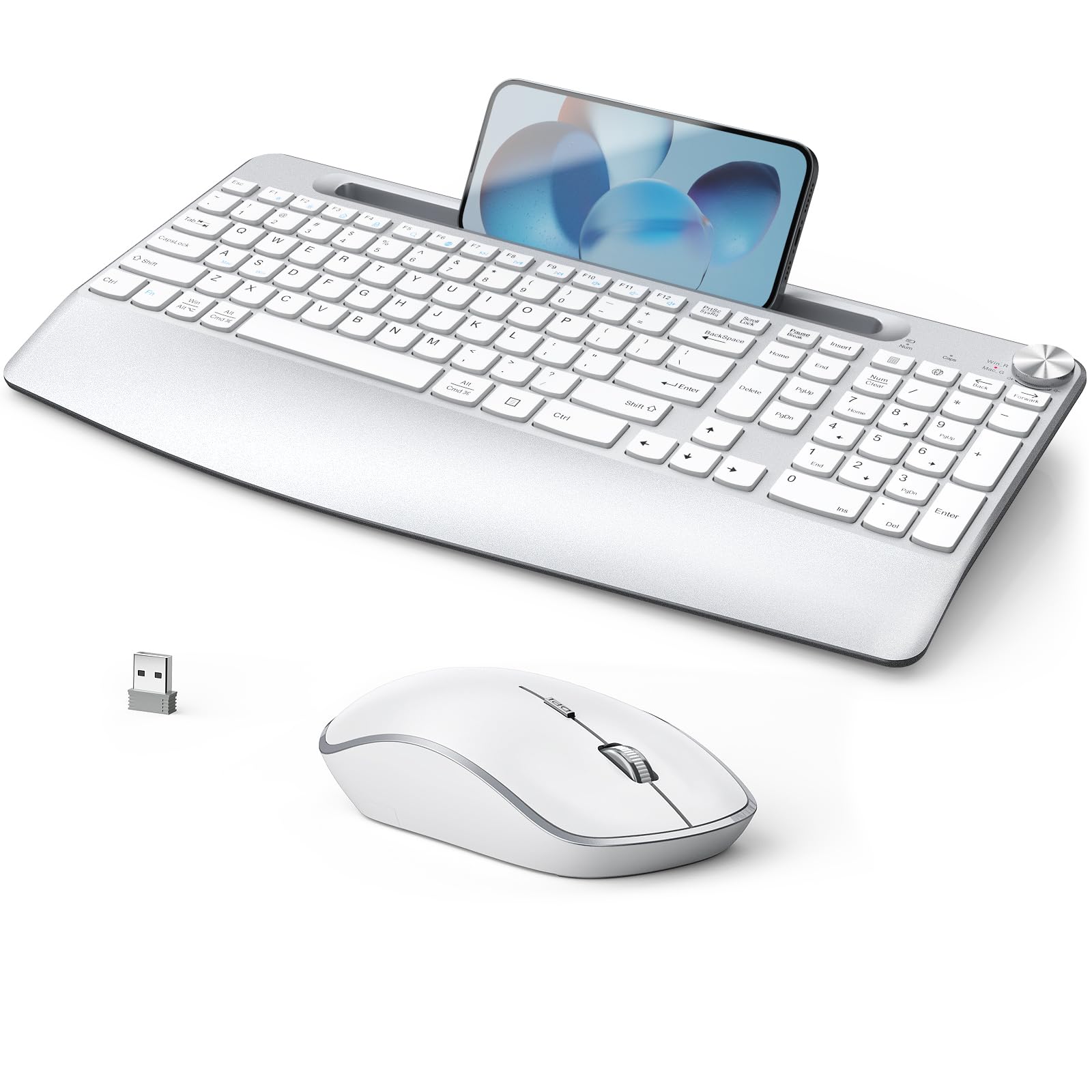 Joyaccess Ergonomic Wireless Keyboard And Mouse Full Size Wireless Keyboard Designed With Phone