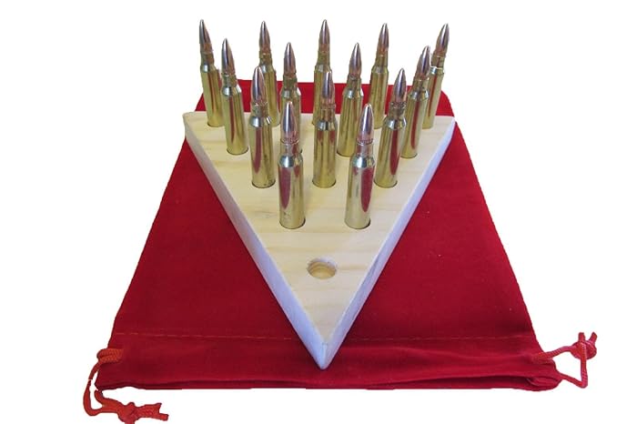 Amazon.com: Bullet Board Game - Real Bullets, Real Wood, Real Fun - Red ...