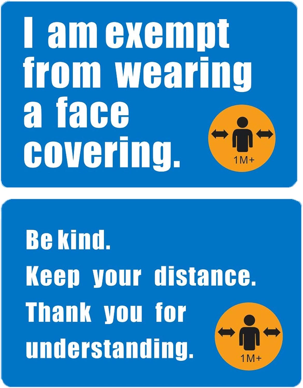 2 pcs Mask Exemption Card,Exemption from face Covering Badge Health ID ...