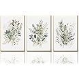 Amazon.com: ZQTkid Sage Green Wildflowers Wrap Canvas Wall Art Set of 3, Boho Floral Wall Art ...
