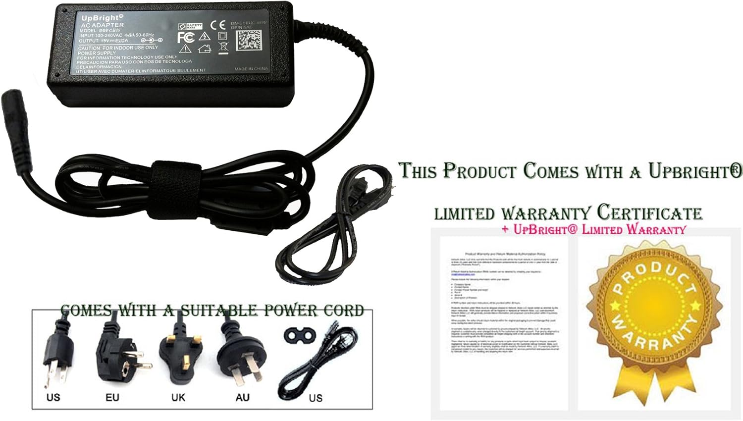 Amazon.com: UpBright 29V 2A 2-Prong AC/DC Adapter for Model EK-A290020 YH-A290015 YH-A290020-C ...