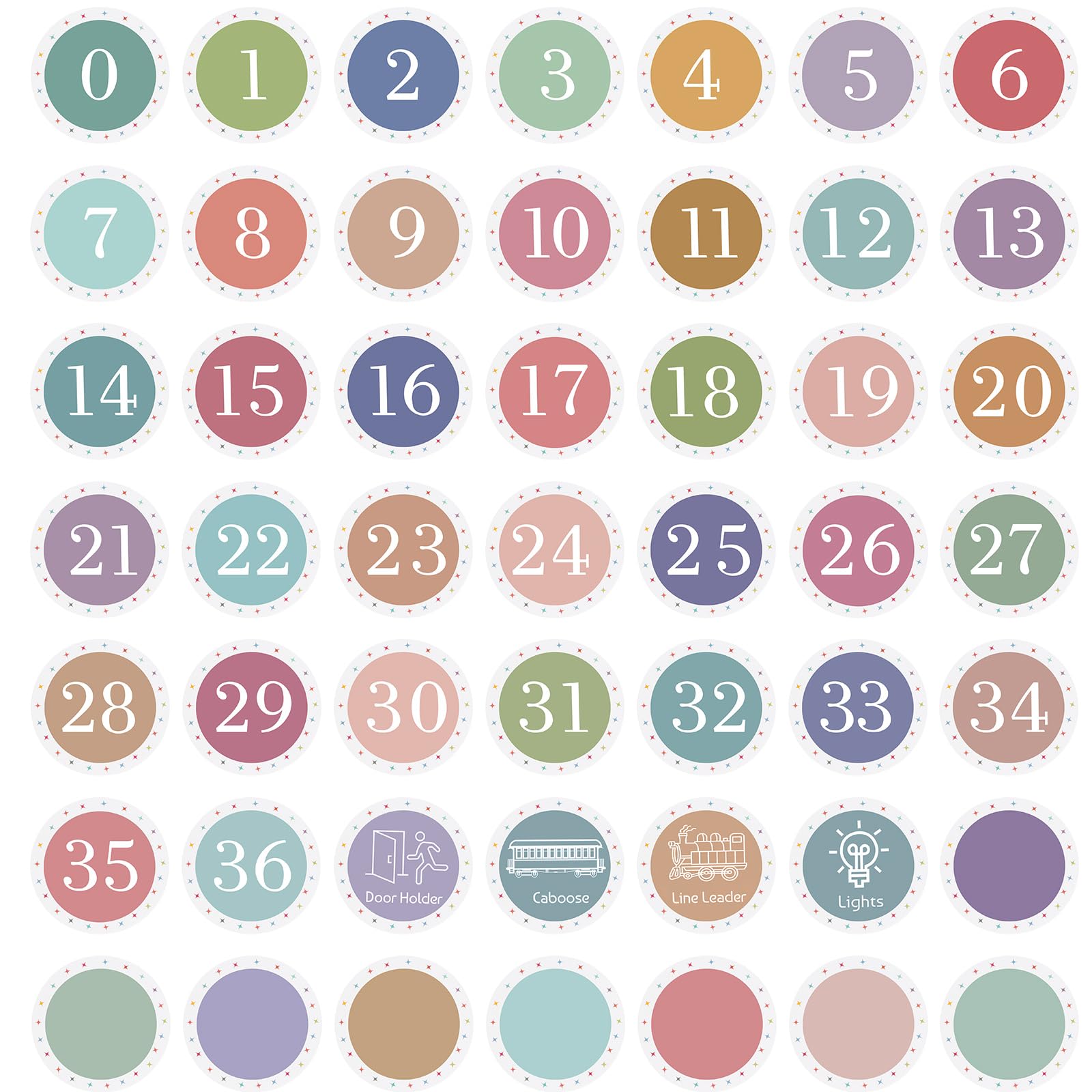 Mua 60 Pieces Number Spots Floor Stickers for Classroom,4 inch Colorful ...