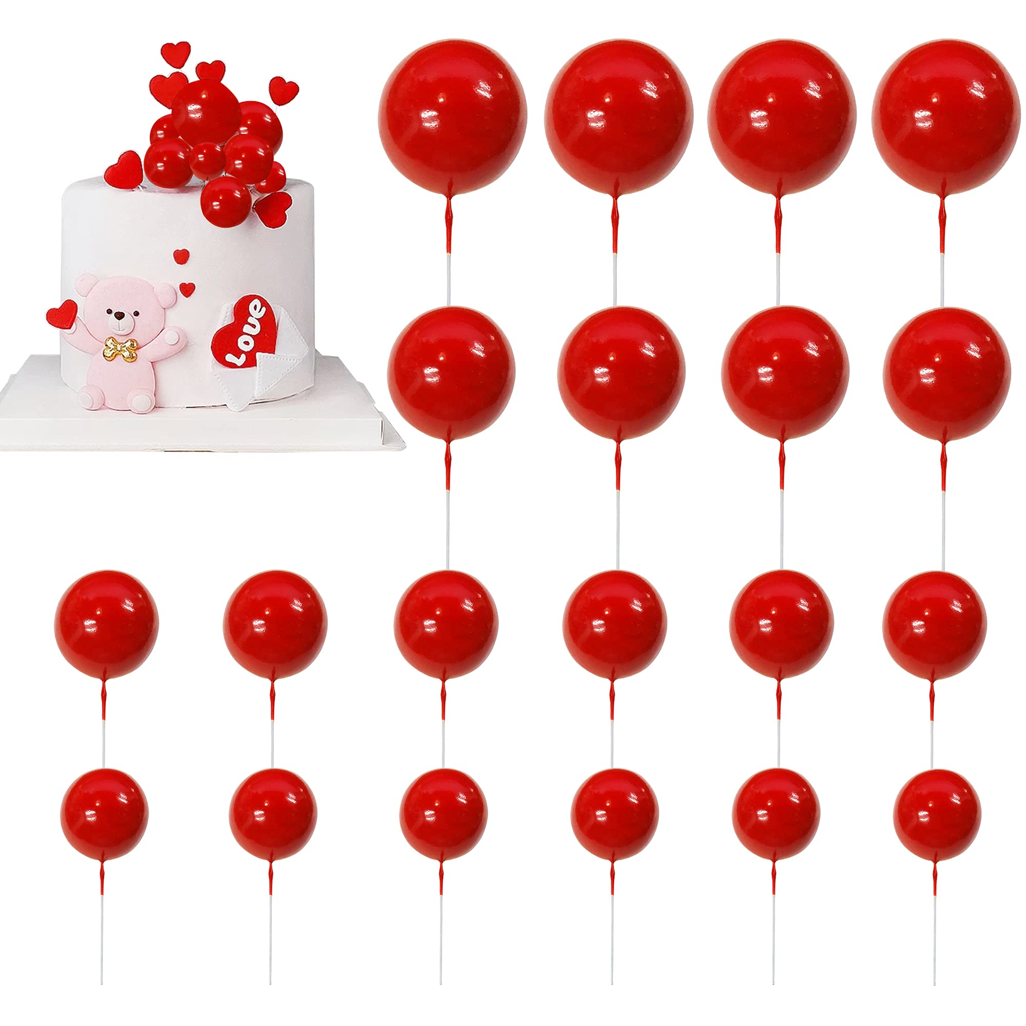 Balls Cake Topper Mini Balloons Cake Topper Pearl Balls Cake Pick Foam ...