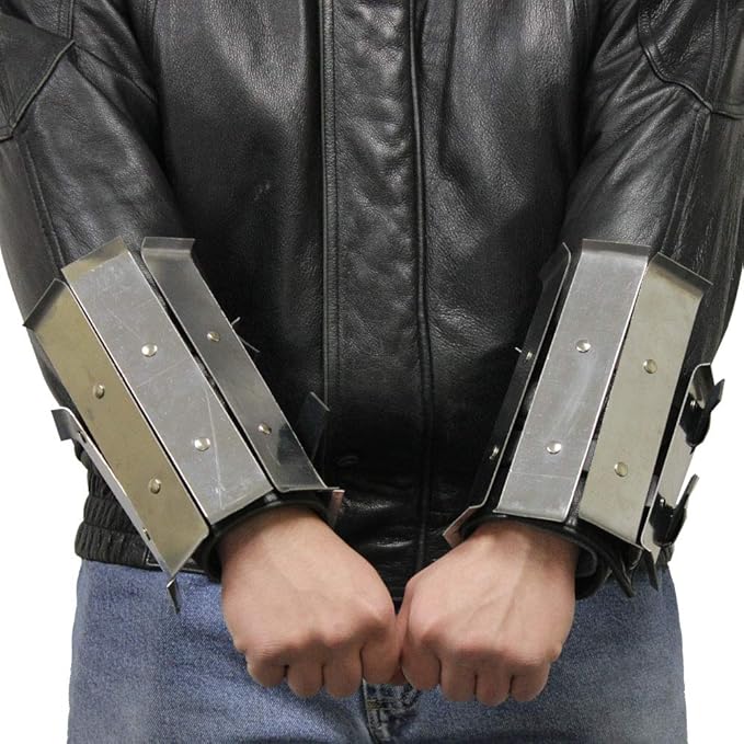 Amazon.com: Ragnar Nordic Viking Warrior Iron Arm Bracers Steel Armor ...