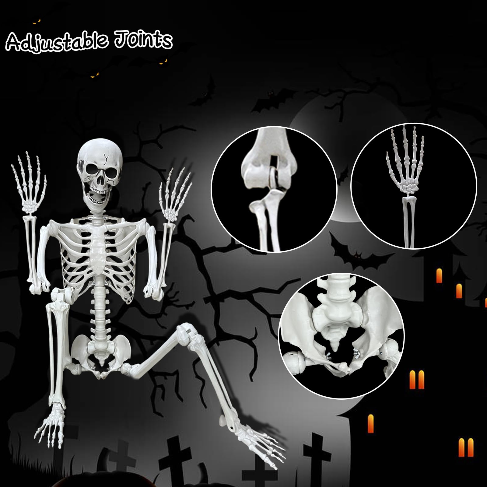 Mua 5.4Ft Posable Life Size Human Adult Skeletons Plastic Human Bones ...