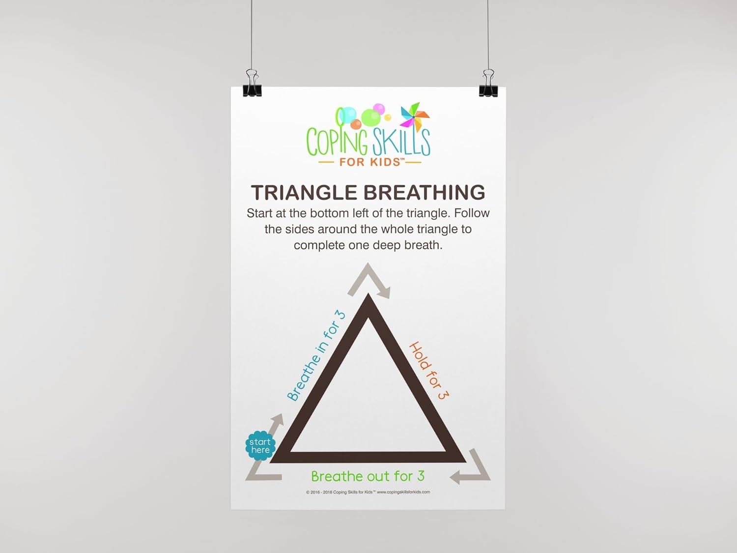 Amazon.com: Encourage Play, LLC Original Triangle Deep Breathing Poster ...