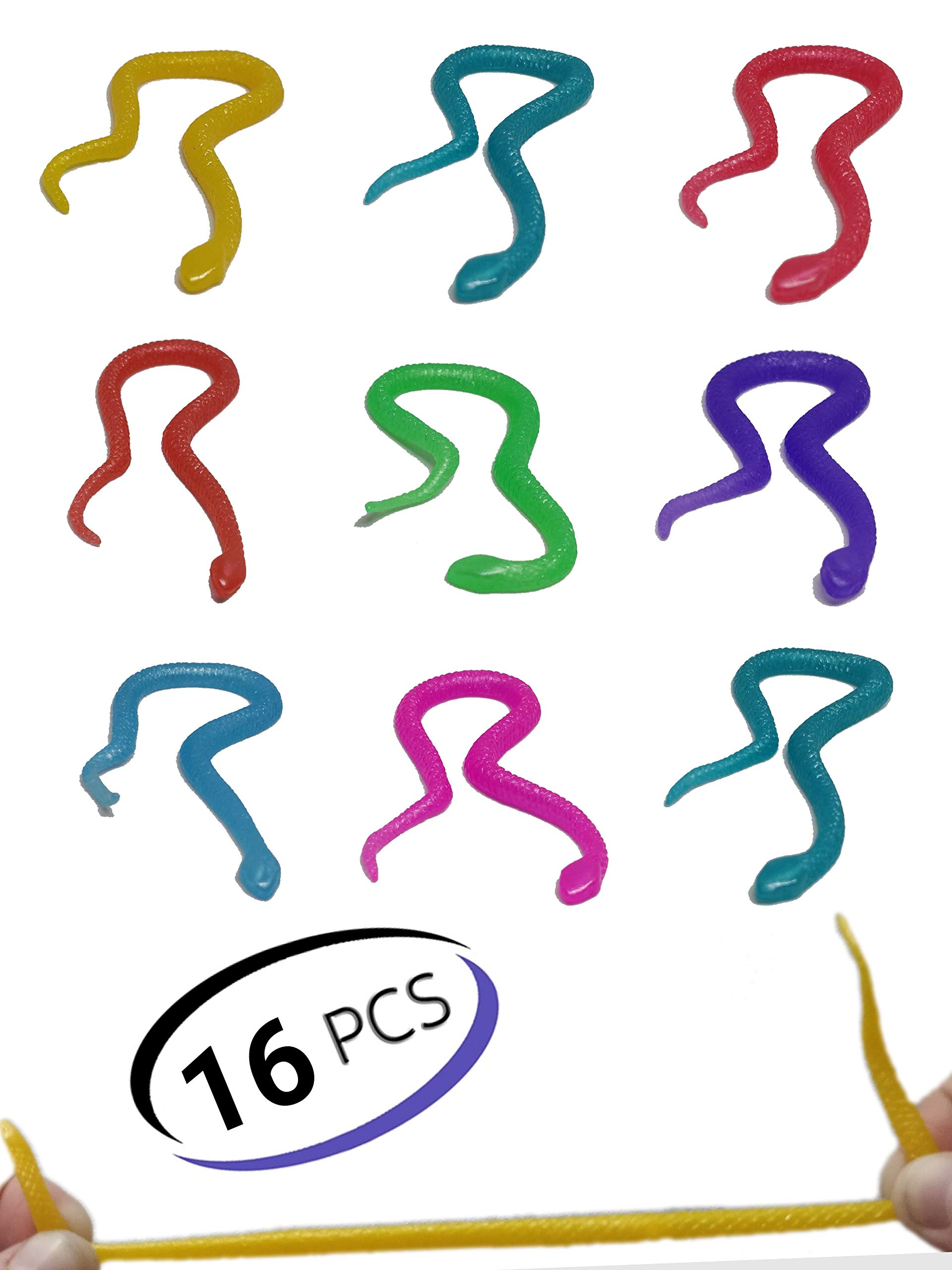 Buy UpBrands 24 Stretchy Snakes Toys 6 Inches Bulk Set, 8 Glitter ...