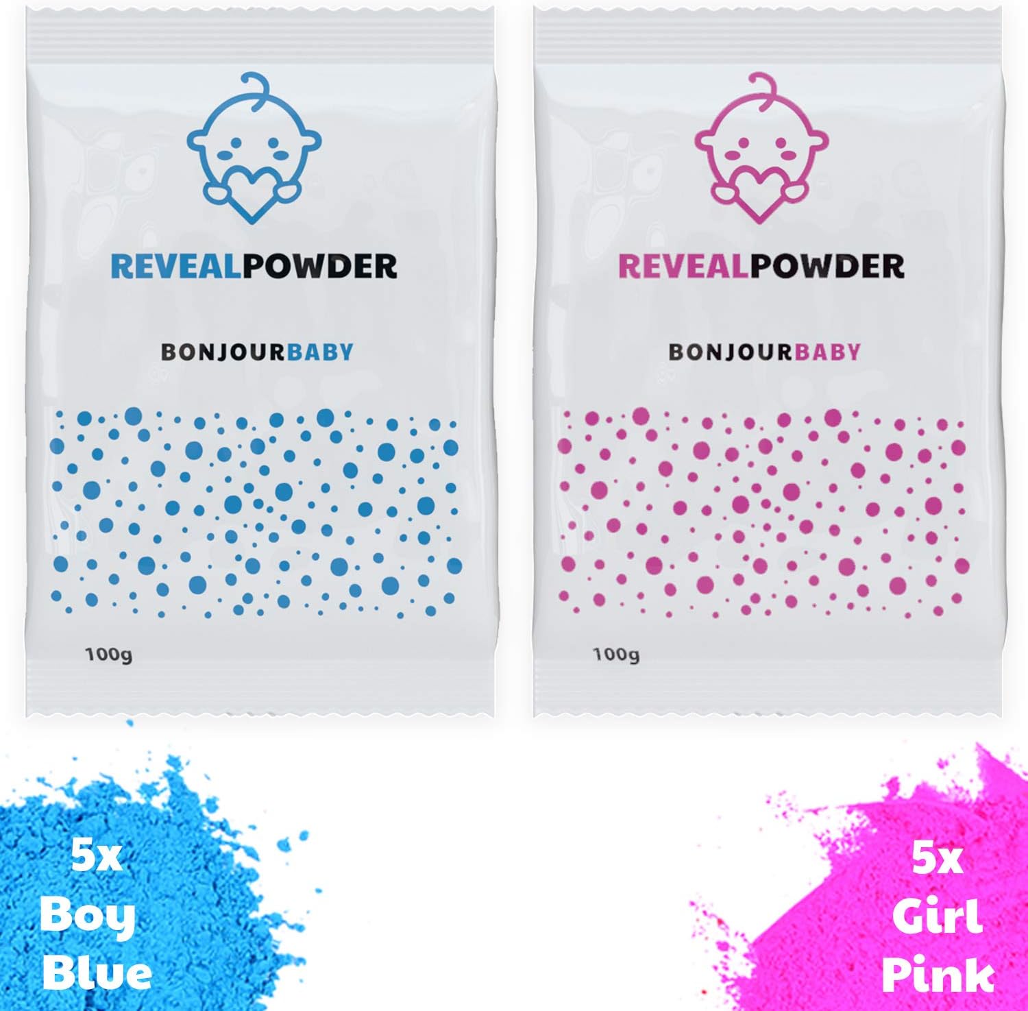 Amazon.com: Gender Reveal Color Powder (Blue and Pink) - 10 Pack ...