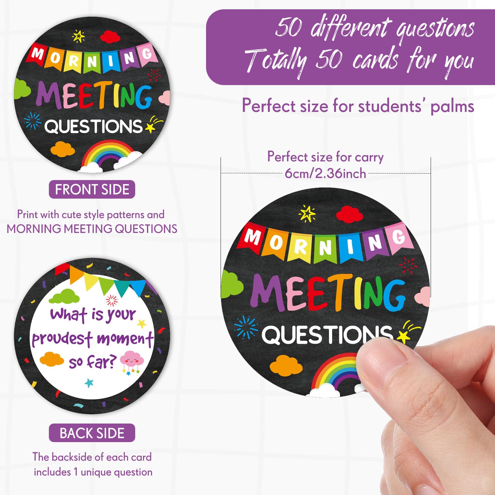 Mua 50 Morning Meeting Chips Questions Cards for Students, Classroom ...