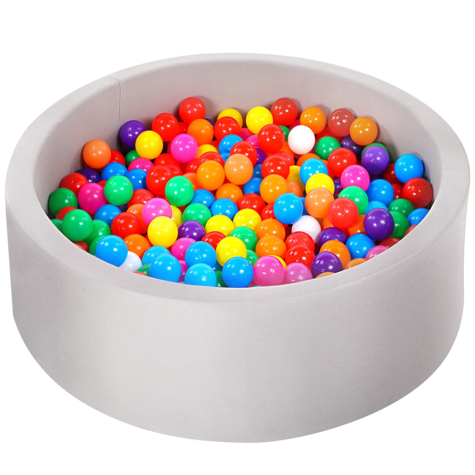 Moncoland Round Foam Kids Ball Pit for Babies, Toddler Ball Pit with ...