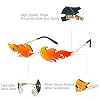 2 Pieces Fire Flame Sunglasses Flame Rimless Sunglasses Rimless Wave ...
