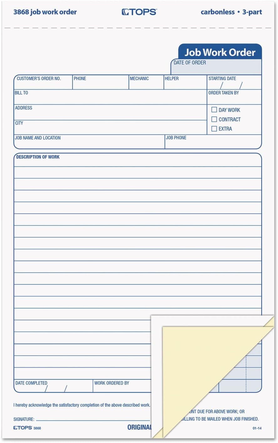 Job Work Order Form Template