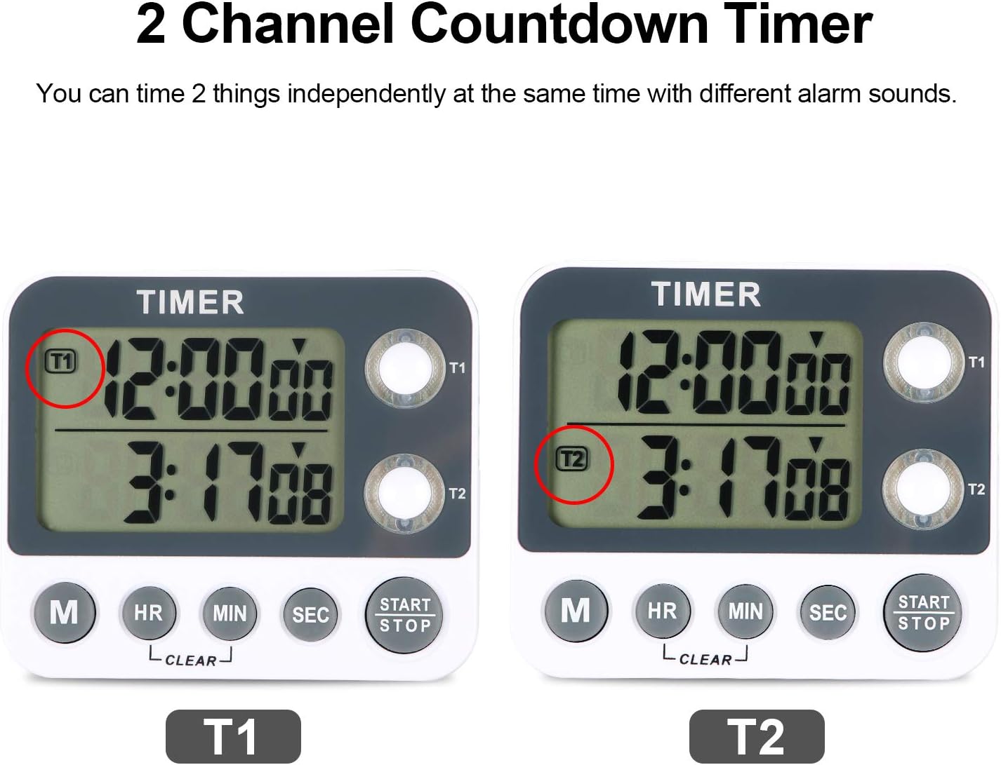 AIMILAR Digital Kitchen Timer Magnetic Large Screen Countdown Timer ...