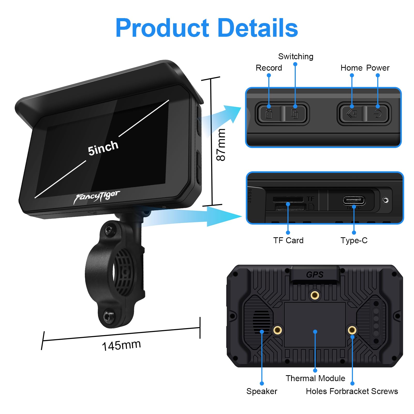 Mua FancyTiger Portable Wireless Apple Motorcycle Carplay & Android Auto Screen, Motorcycle Dash ...