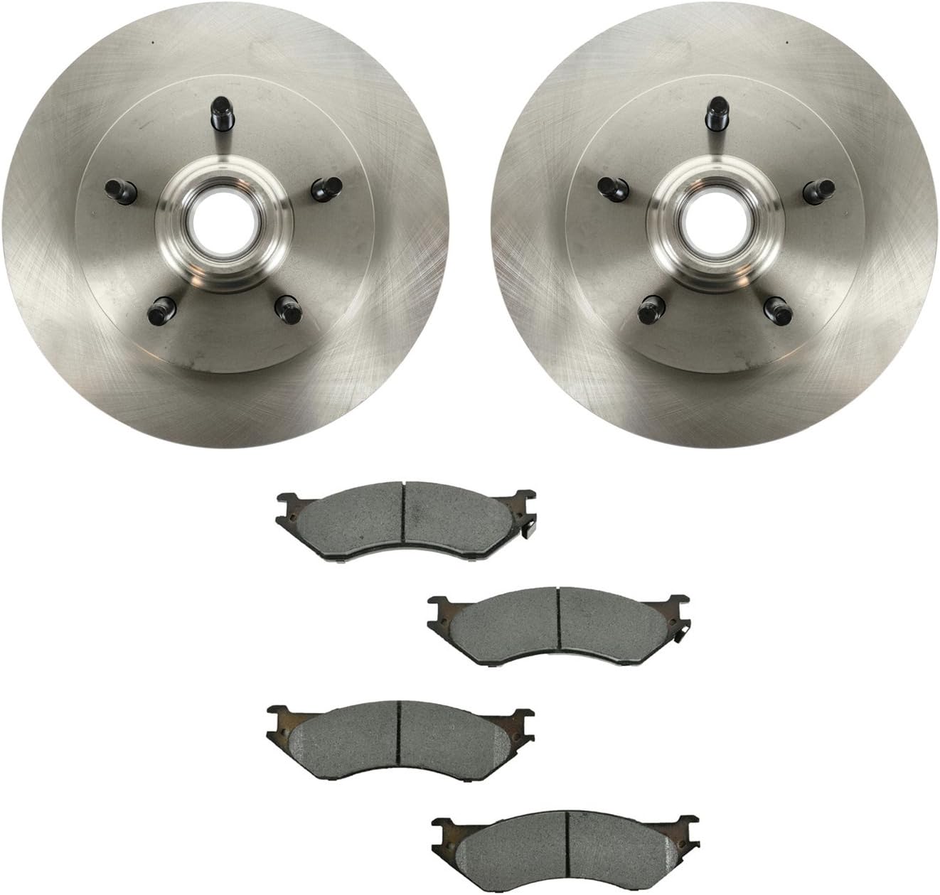 Front Posi Ceramic Disc Brake Pad Rotor & Wheel Bearing Kit for ...