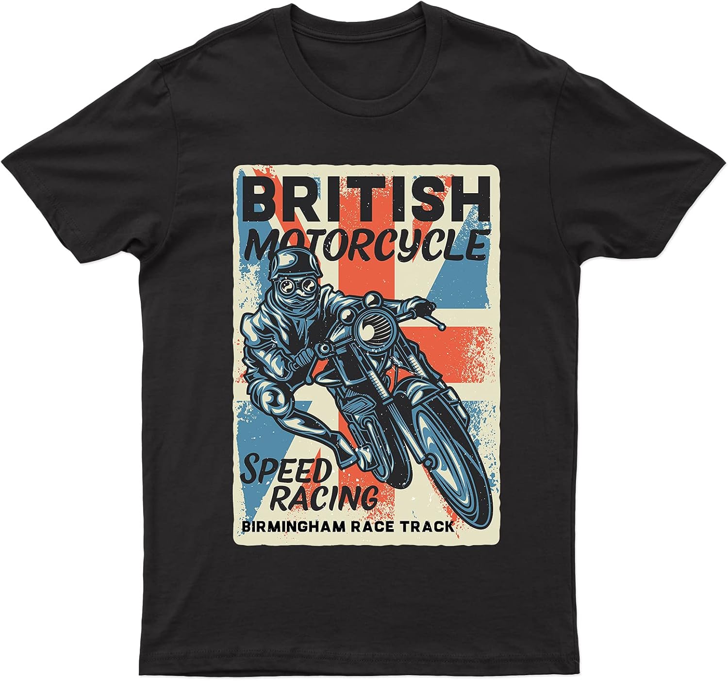 British Flag Motorcycle Speed Racing Mens T Shirt Motorbiker Motorcycle ...