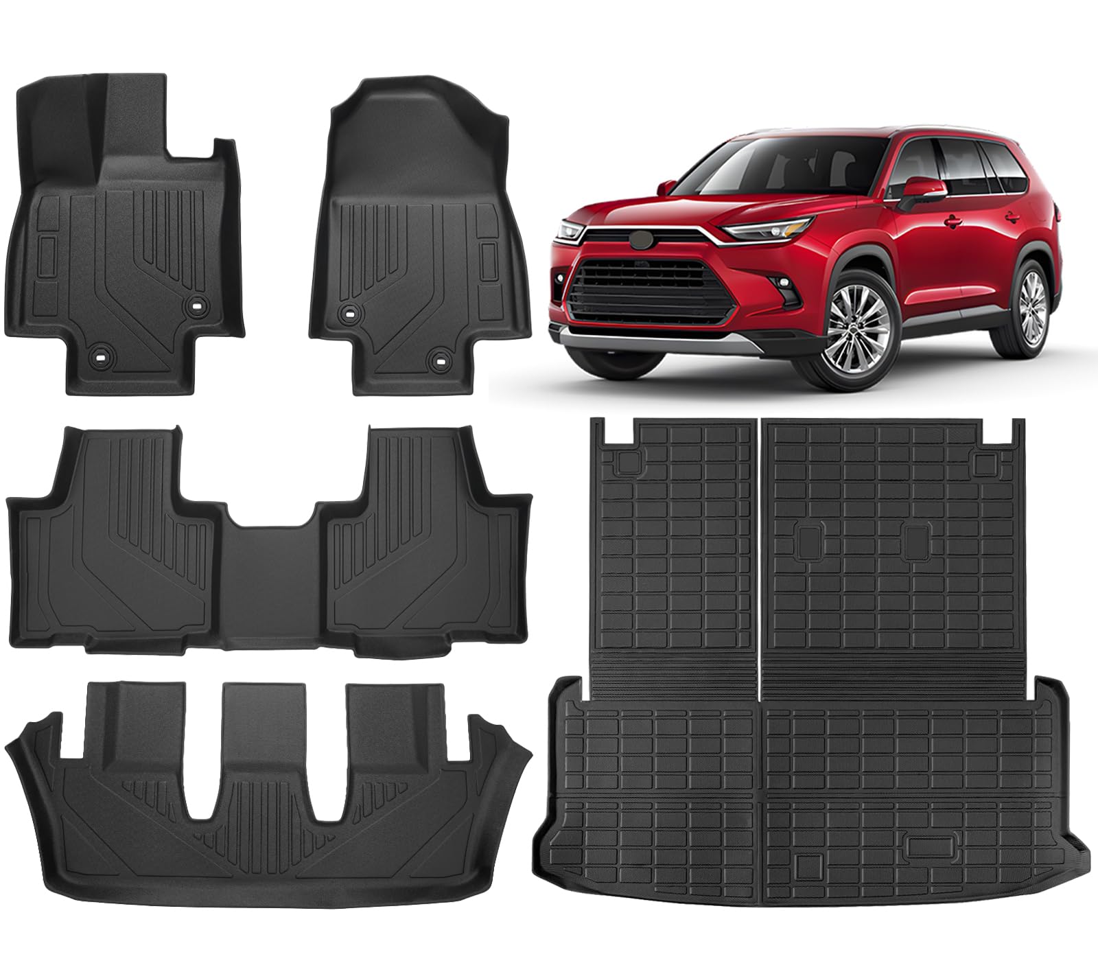 KUST Floor Mats & Trunk Mat for Toyota Grand Highlander 2024-2025 (7 ...