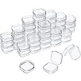 Amazon.com: SATINIOR 48 Packs Clear Small Plastic Containers Transparent Storage Box with Hinged ...