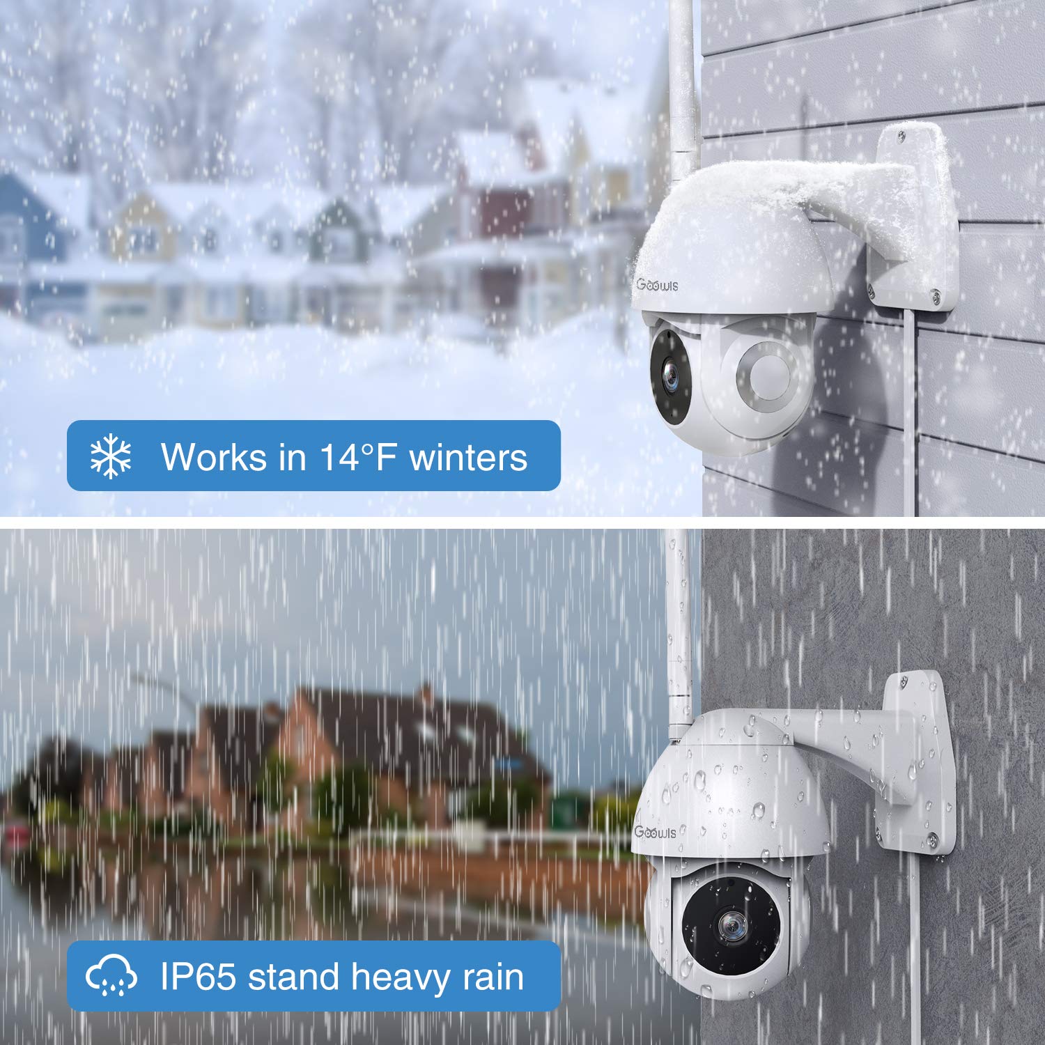 Mua Security Camera Outdoor, Goowls 1080P Pan/Tilt 2.4G WiFi Home Smart ...