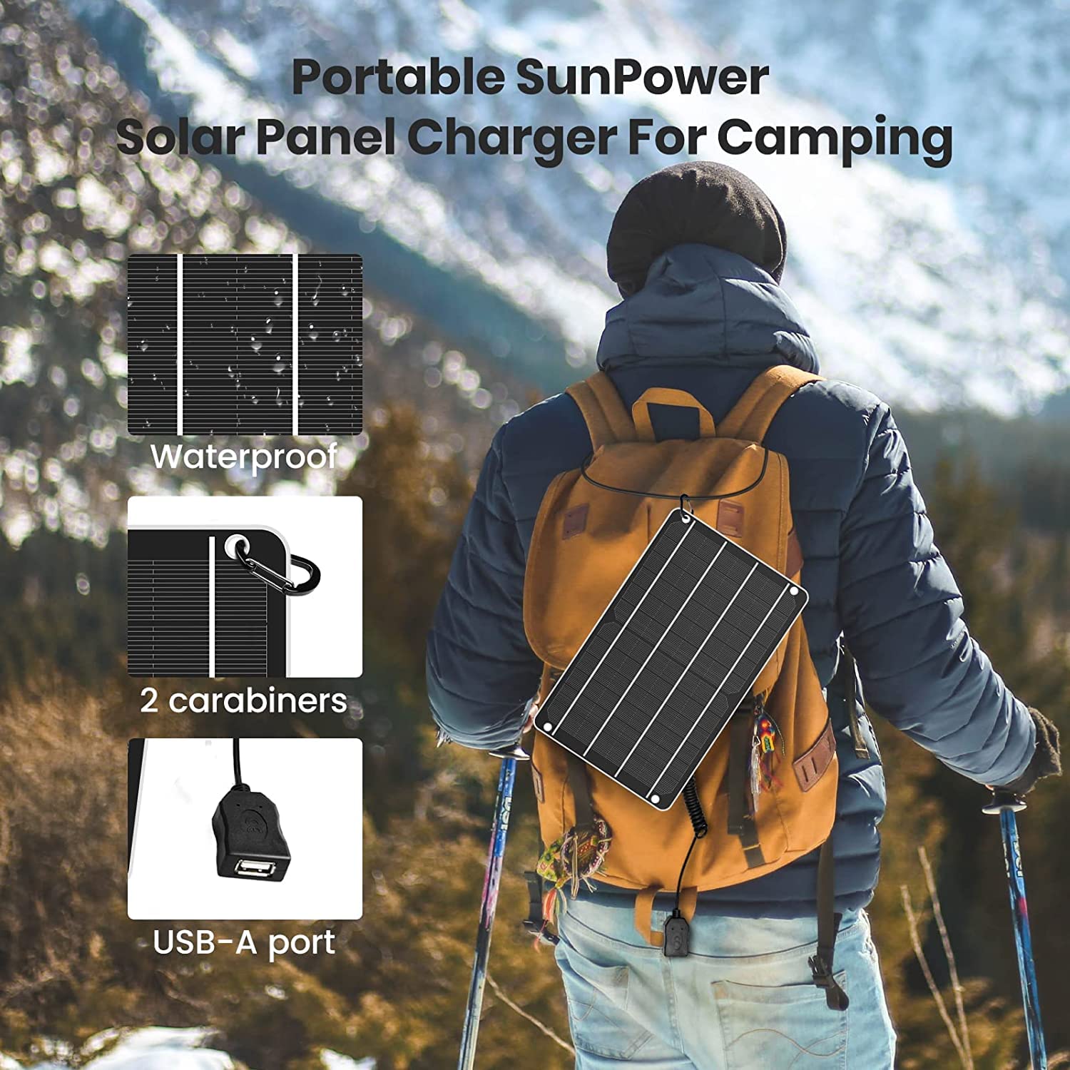 Mua 6W Solar Panel, 5V/1A Mini USB Solar Panel,IP67 Waterproof ...