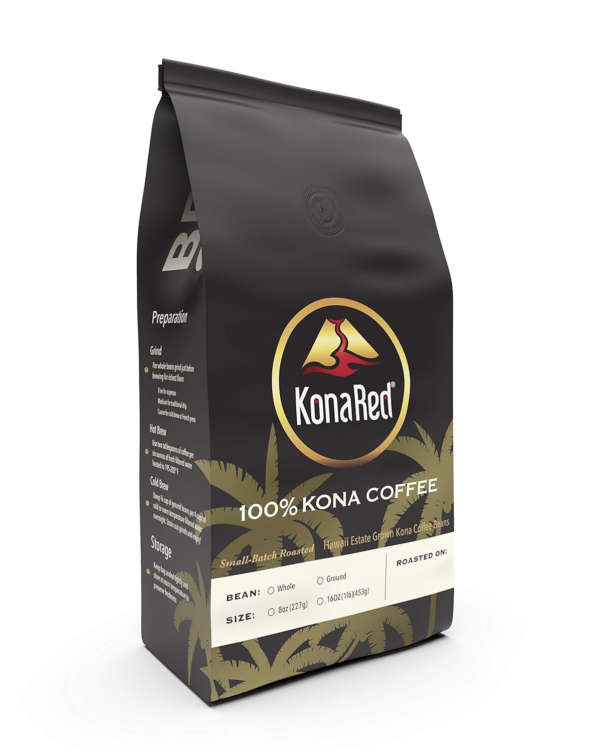 Amazon.com : KonaRed Certified 100% Kona Coffee -Whole Bean- Single ...