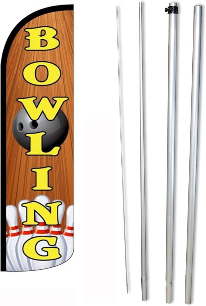 Amazon.com: NEOPlex -"Bowling" Feather Flag and Pole Set - Includes 12 ...