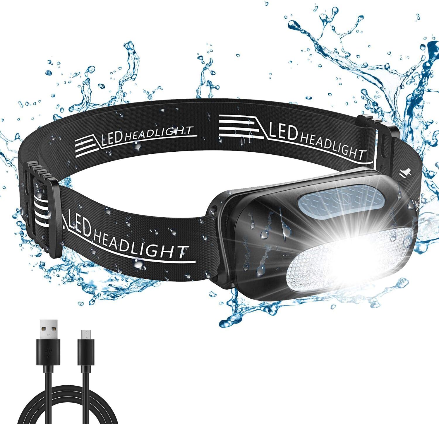 Cocoda Head Torch, Rechargeable LED Head Torches, 5 Lighting Modes, 200 ...