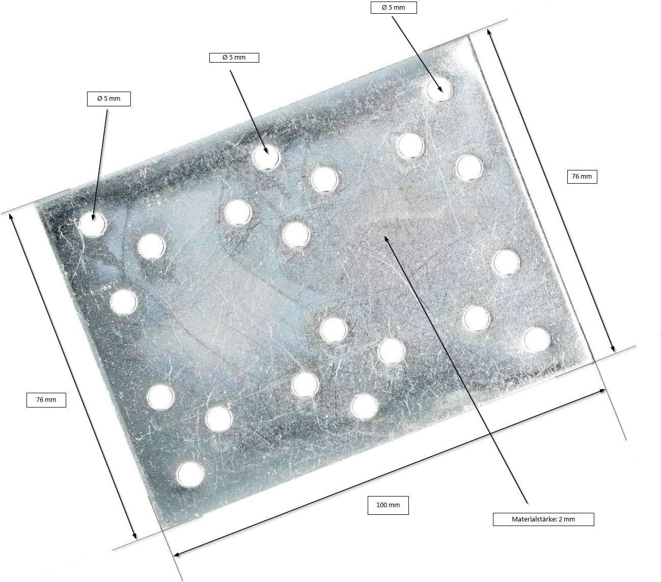 Ferramenta KOTARBAU piastre forate 100 X 76 mm zincato argento ...
