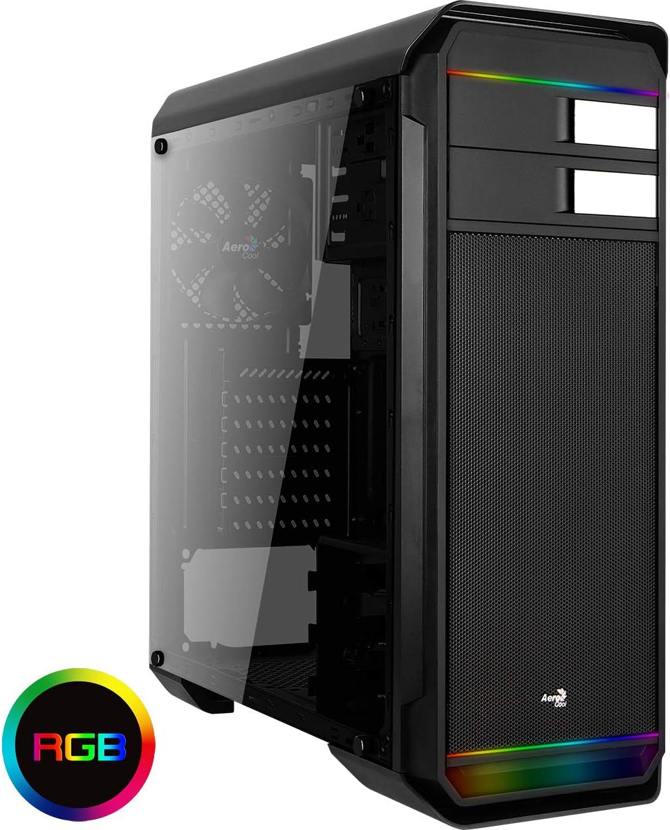 Aerocool Aero-500 RGB Gaming Case with Tempered Glass Window - Black ...