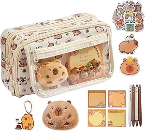 Capybara Pencil Case, Large Capacity Capybara Pen Case, Zippered Pencil ...