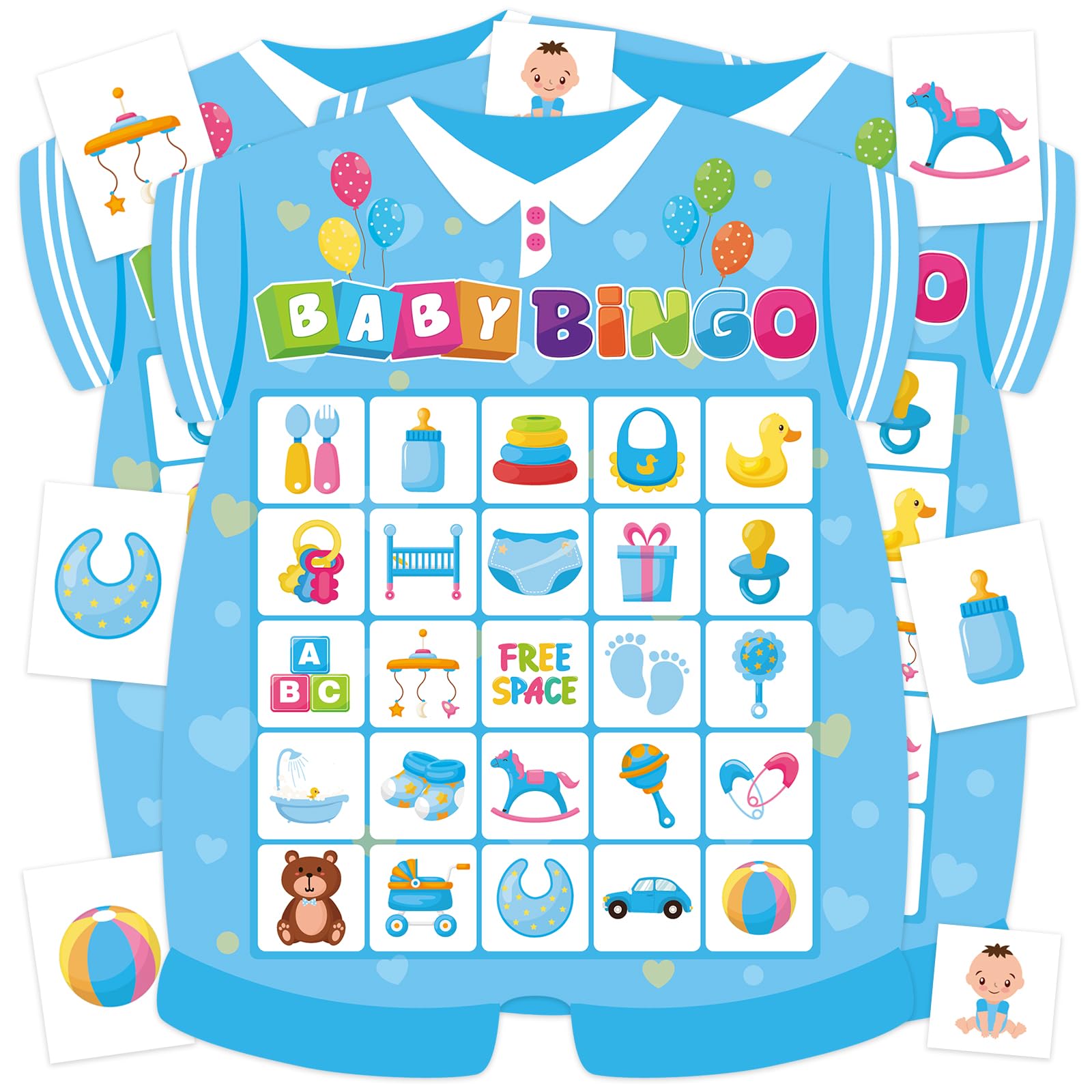 Leezead Baby Shower Bingo Game for Adults, 24 Players Baby Shower Bingo ...
