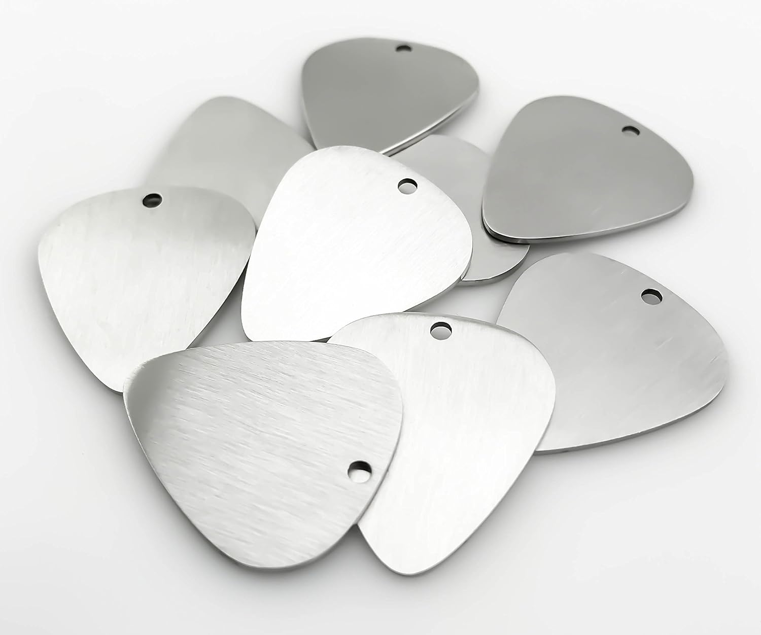 Amazon.com - Guitar Picks, Stainless Steel, Brushed Finish Blank Tag ...
