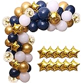 Amazon.com: 187pcs Navy Blue and Gold Balloons Arch Garland Kit, 5 10 12 18 inch Royal Blue Gold ...