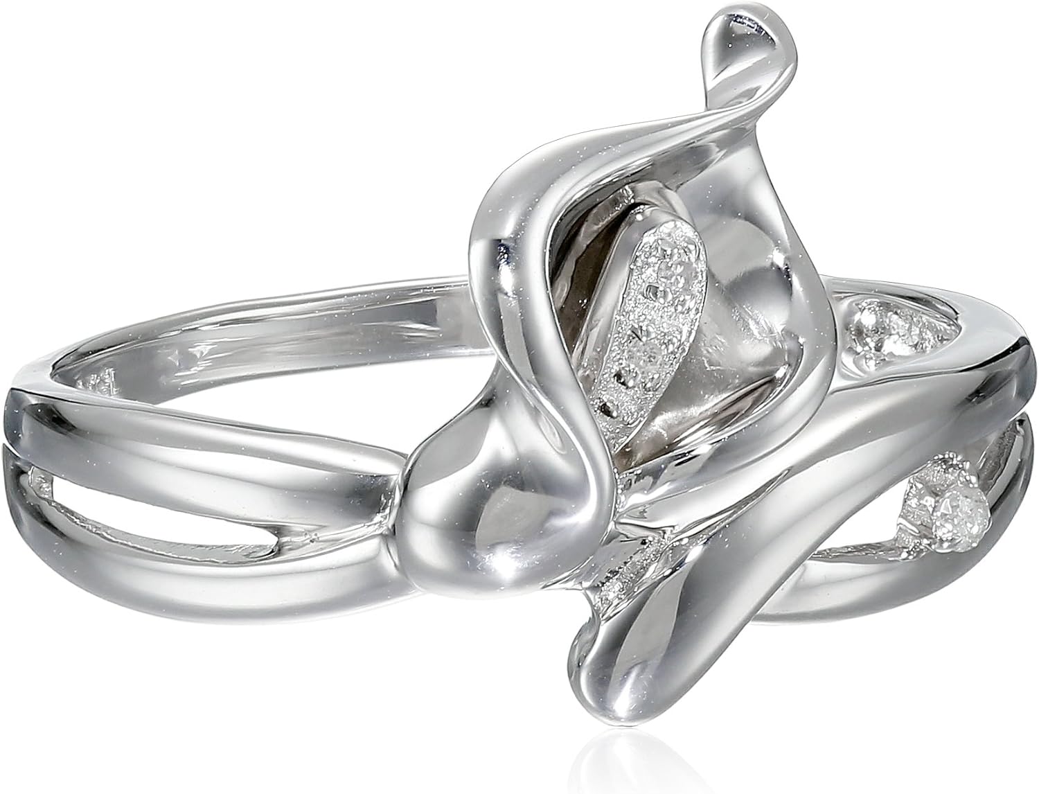 Amazon.com: Sterling Silver Calla Lily Diamond-Accent Ring (0.01 cttw ...
