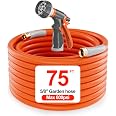 Amazon.com: 75 ft Garden Hose 75ft Water Hose Heavy Duty 5/8 in ...