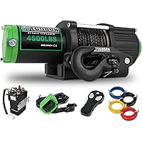 OPENROAD 3500 lbs ATV/UTV Winch，Black Heavy Duty 12V Electric ATV Winch Compatible with 3000lb ...