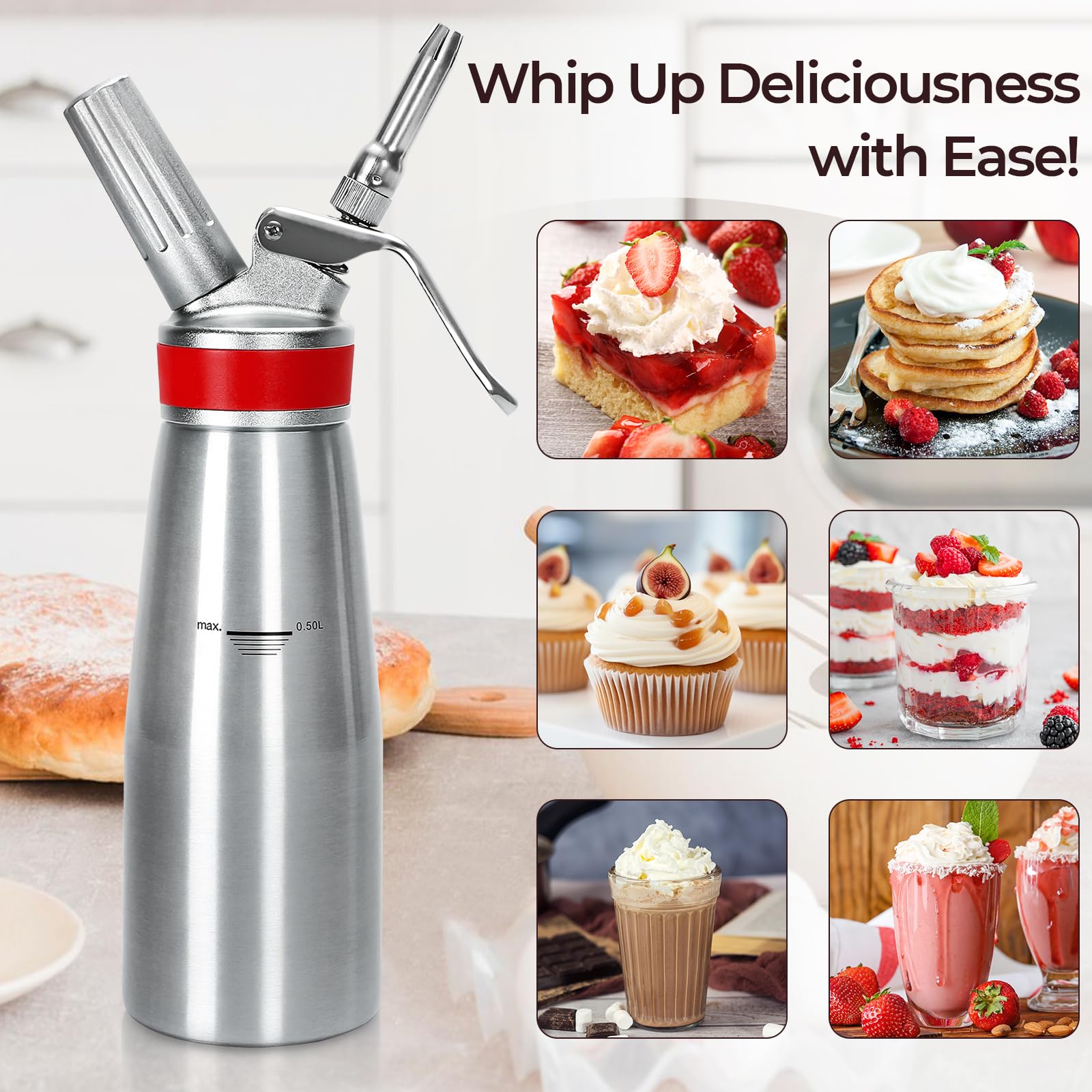 Mua Whipped Cream Dispenser Professional Whip Cream Canister Whipped ...