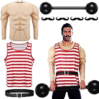 Amazon.com: Toulite 5 Pcs Halloween Carny Muscle Man Costume Muscle ...