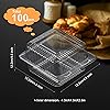 Clear Hinged Square Plastic Cake Containers 5 x 4.8 Inches Dessert ...