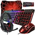 Amazon.com: Gaming Keyboard and Mouse and Mouse pad and Gaming Headset ...