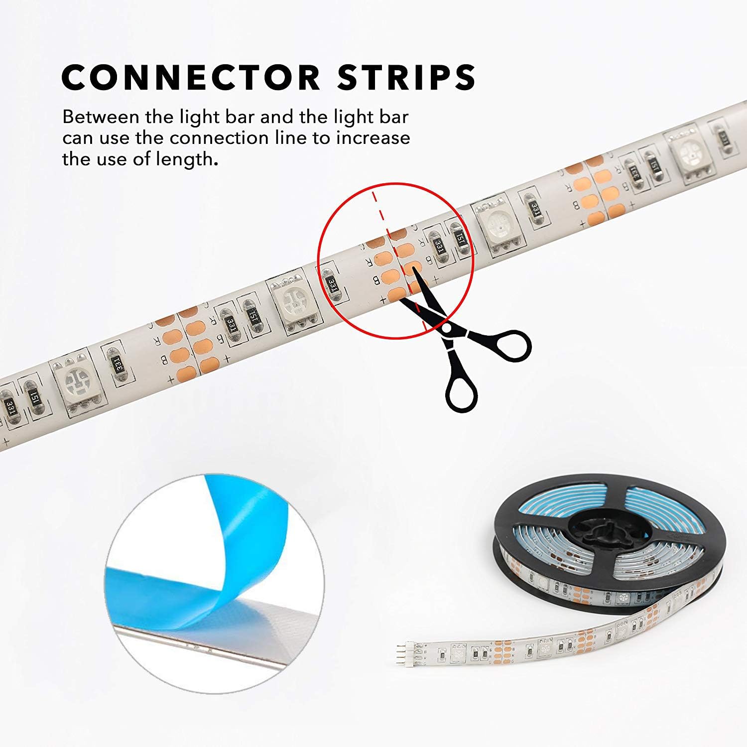 3m RGB LED Strip Lights Battery Powered Flexible RGB LED Strip Lights ...