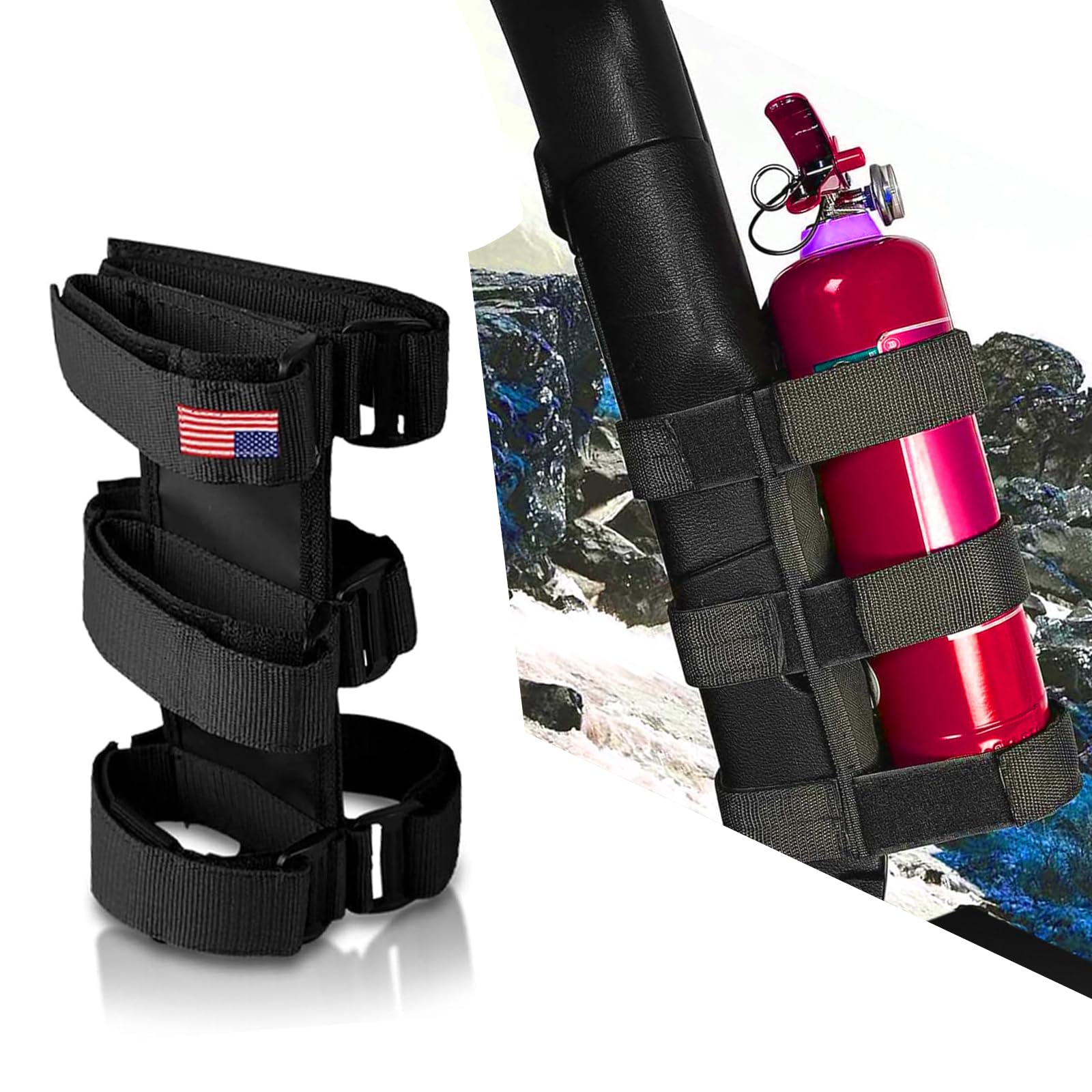 jokormo 1 PC Car Fire Extinguisher Support Strap, American Flag Freely ...